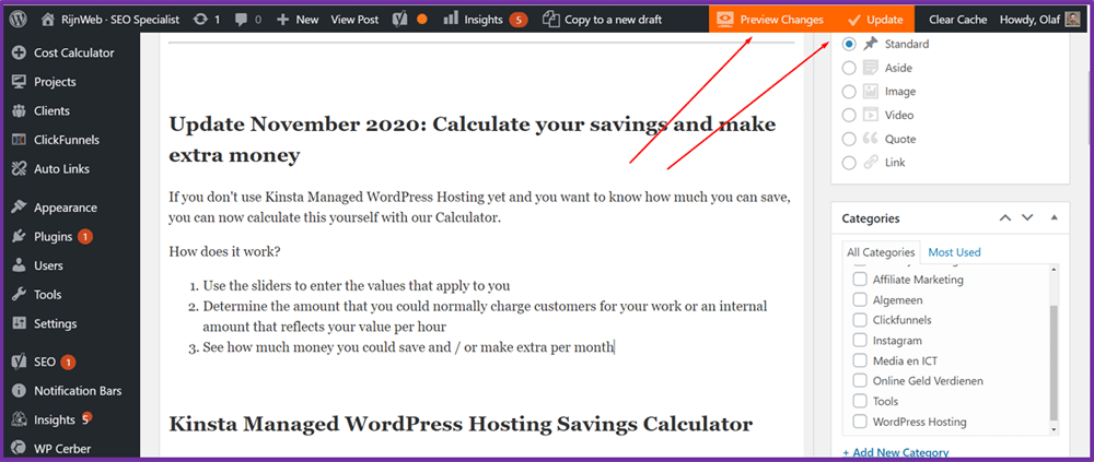 ᐅ • WordPress Toolbar Plugin · Toolbar Publish Button